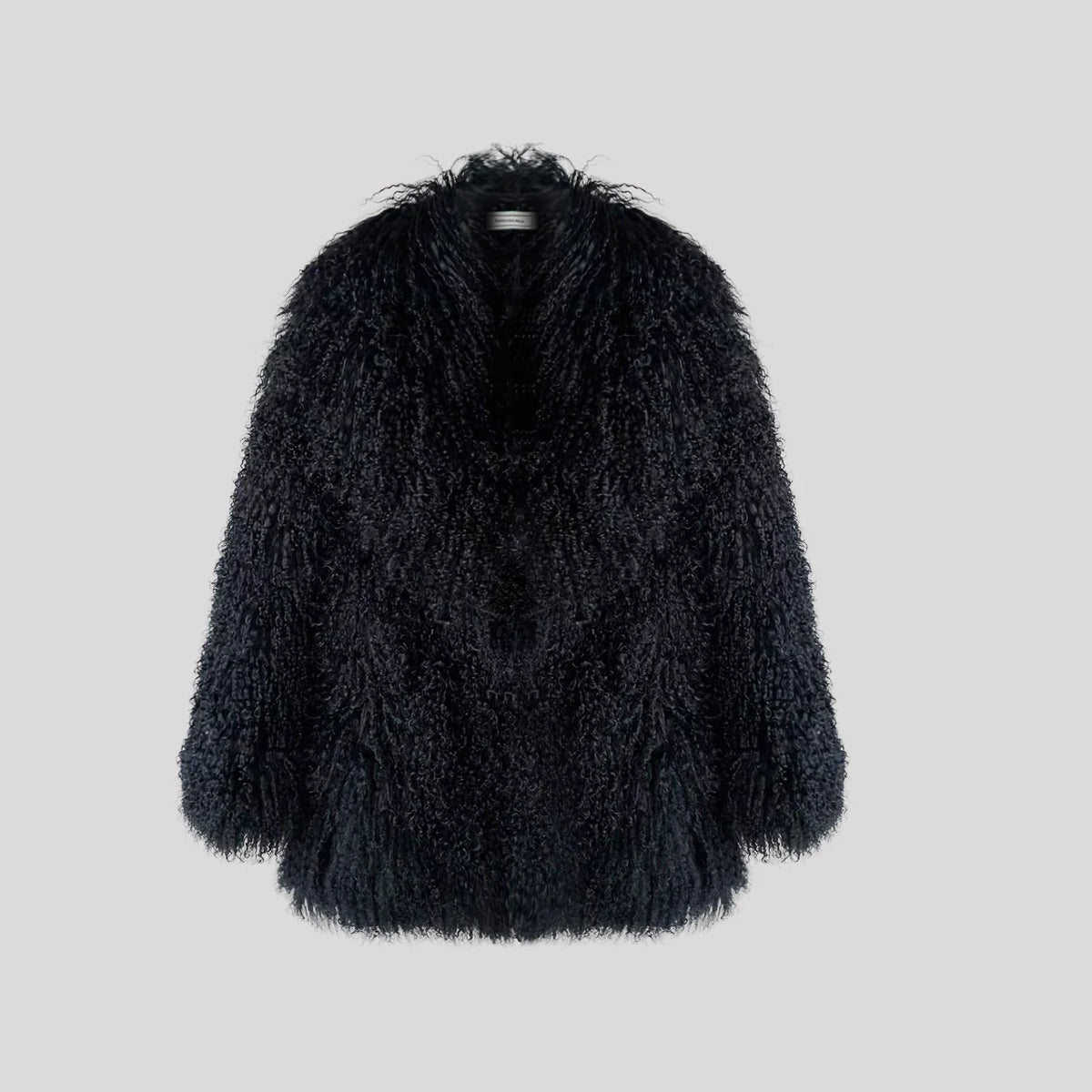 Black Mongolian Fur Coat – Label Loft London